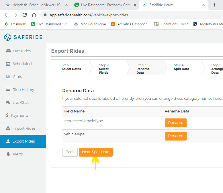 Safe Ride Broker Trip File Format Set Up