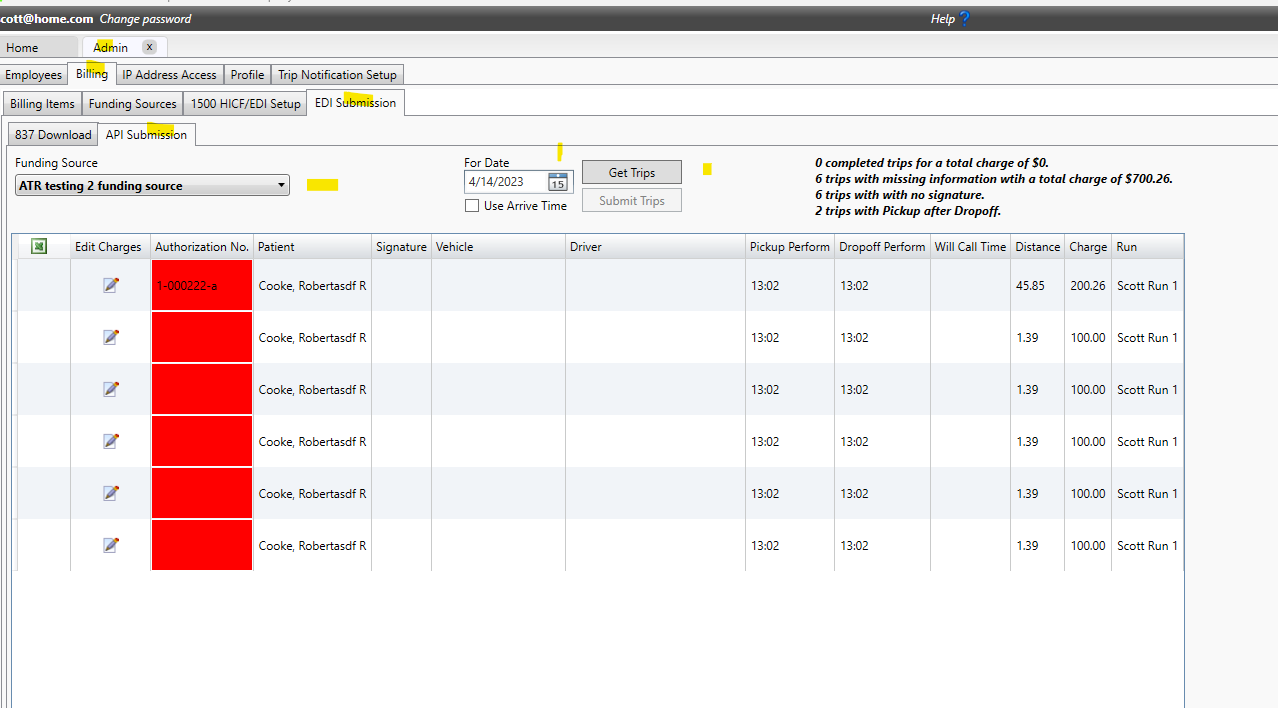 MAS API Set Up, Import Trips/Billing Process