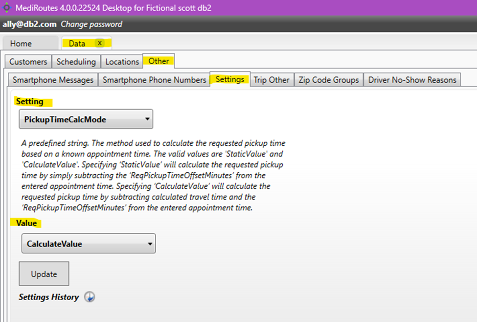 Common Data Tab Settings