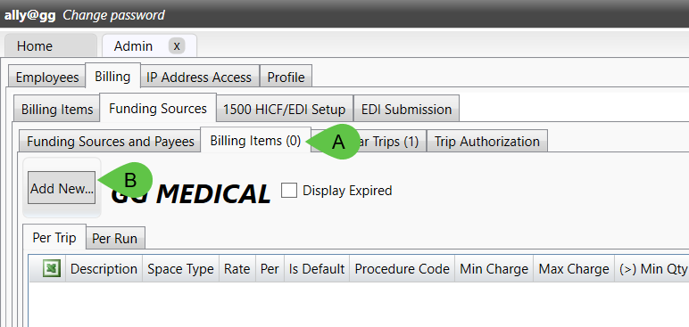 How to Add Billing Items/Rates to a Funding Source