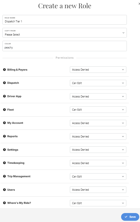MediRoutes Roles and Permissions