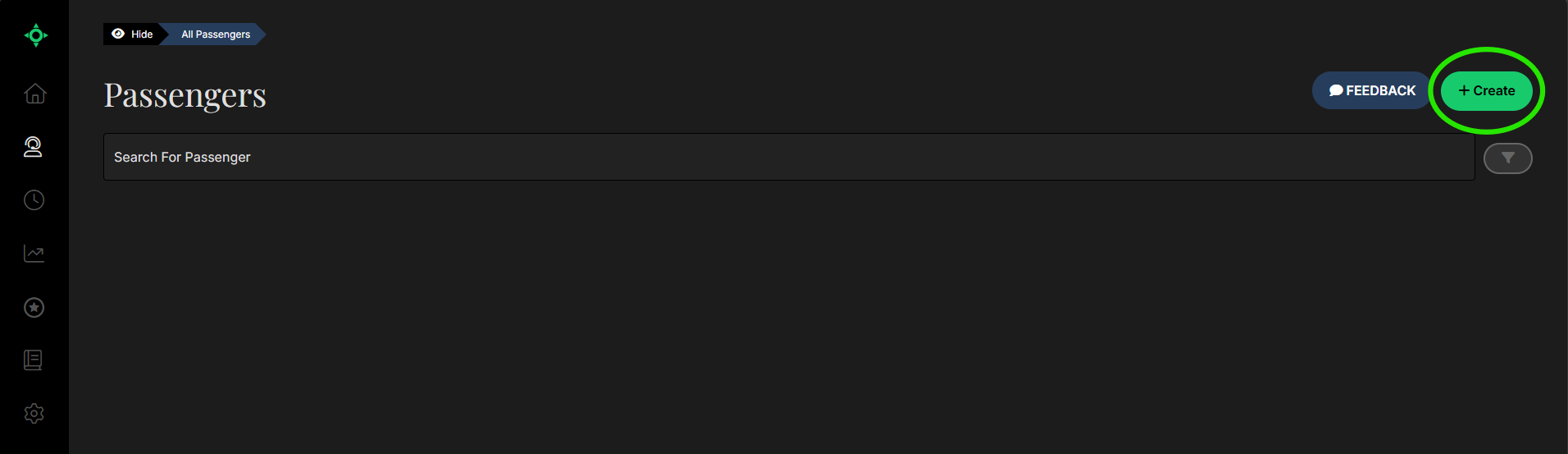 Passenger Record on MediRoutes Online