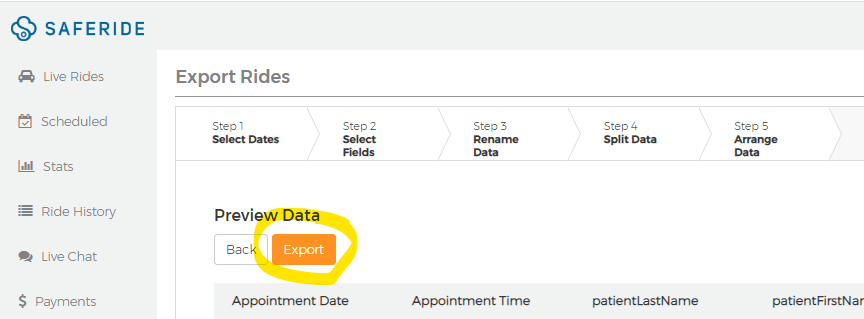 Safe Ride Broker Trip File Format Set Up