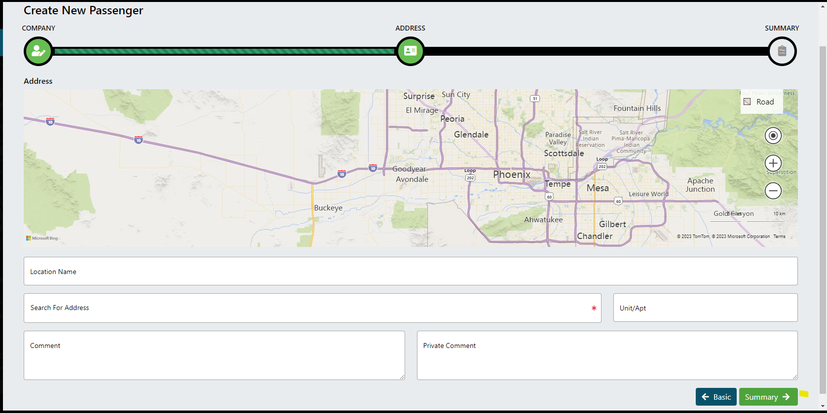 Passenger Record on MediRoutes Online